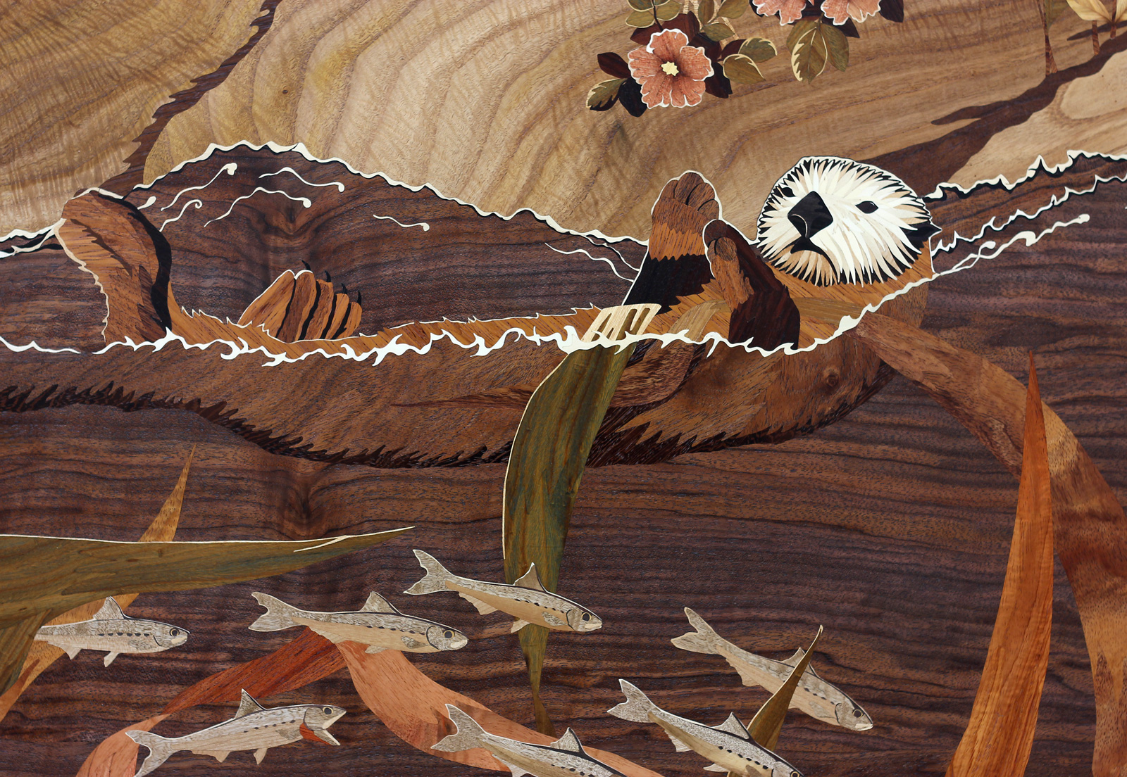 Monterey Bay Marquetry Mural in my Studio this weekend – Matthew Werner